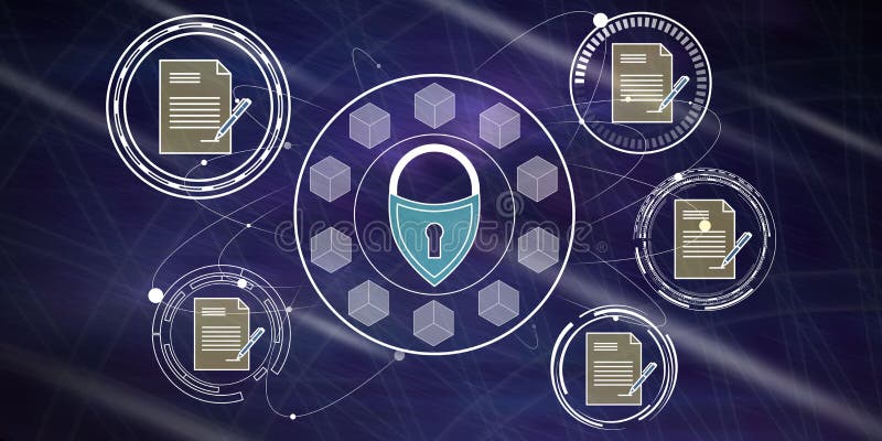 Concept of data protection stock illustration. Illustration of document ...