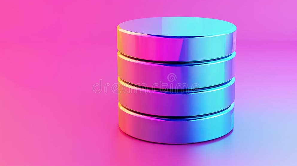 Illustration of a Database Management Icon in 3D with a Vibrant Color ...