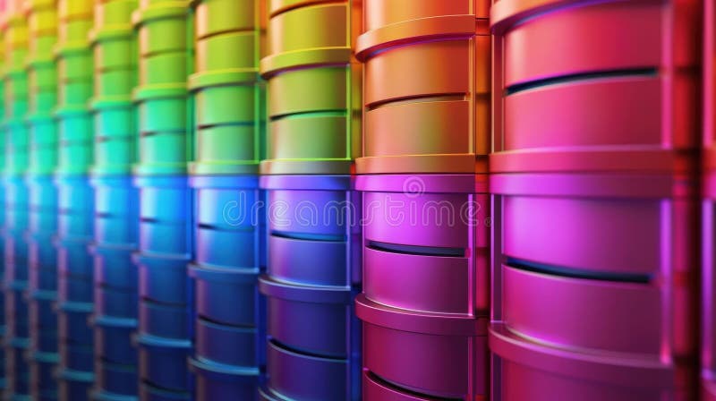 Illustration of a Database Management Icon in 3D with a Vibrant Color ...