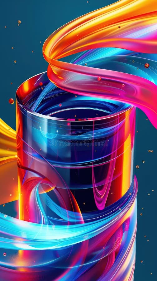 Illustration of a Database Management Icon in 3D with a Vibrant Color ...