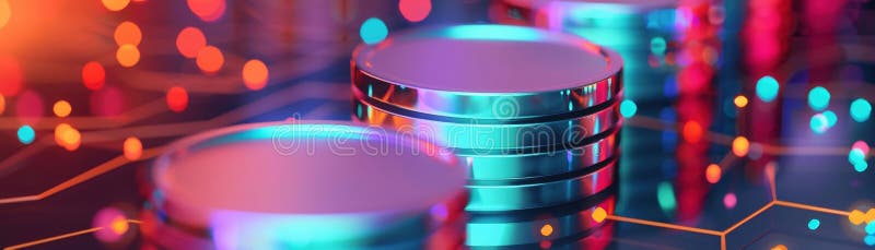 Illustration of a Database Management Icon in 3D with a Vibrant Color ...