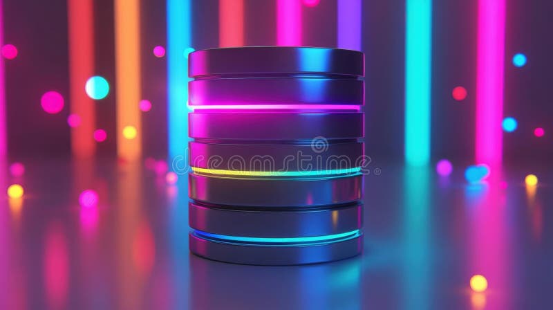 Illustration of a Database Management Icon in 3D with a Vibrant Color ...