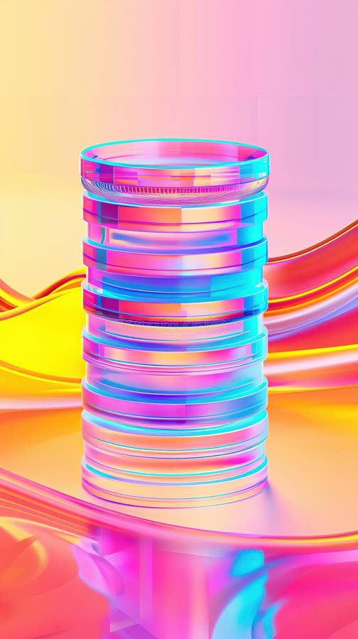 Illustration of a Database Management Icon in 3D with a Vibrant Color ...