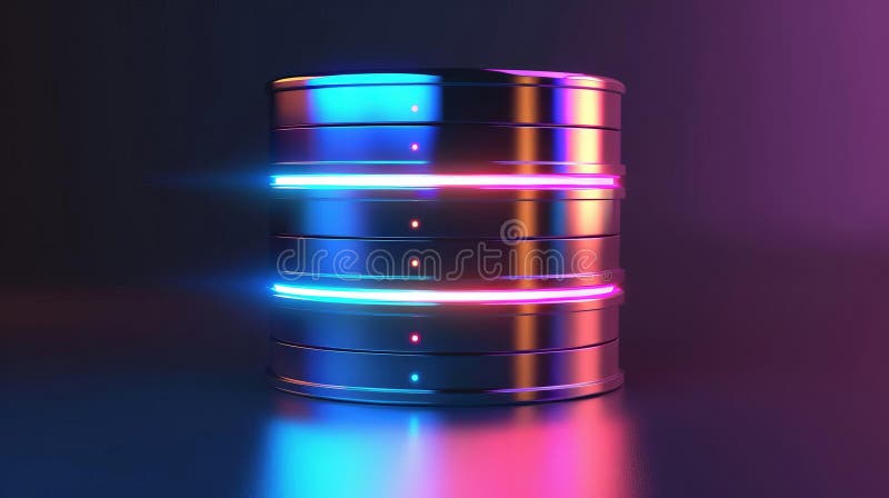 Illustration of a Database Management Icon in 3D with a Vibrant Color ...
