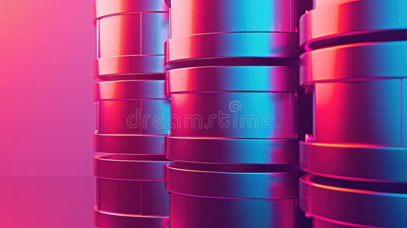 Illustration of a Database Management Icon in 3D with a Vibrant Color ...