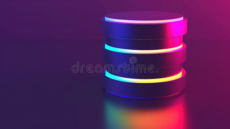 Illustration of a Database Management Icon in 3D with a Vibrant Color ...