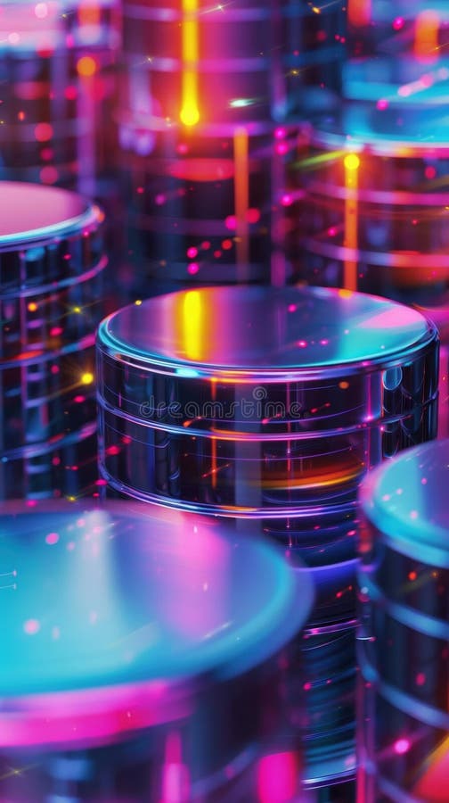 Illustration of a Database Management Icon in 3D with a Vibrant Color ...