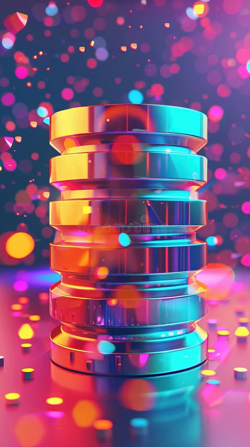 Illustration of a Database Management Icon in 3D with a Vibrant Color ...