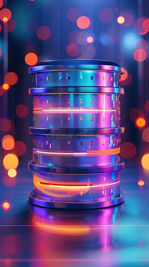 Illustration of a Database Management Icon in 3D with a Vibrant Color ...