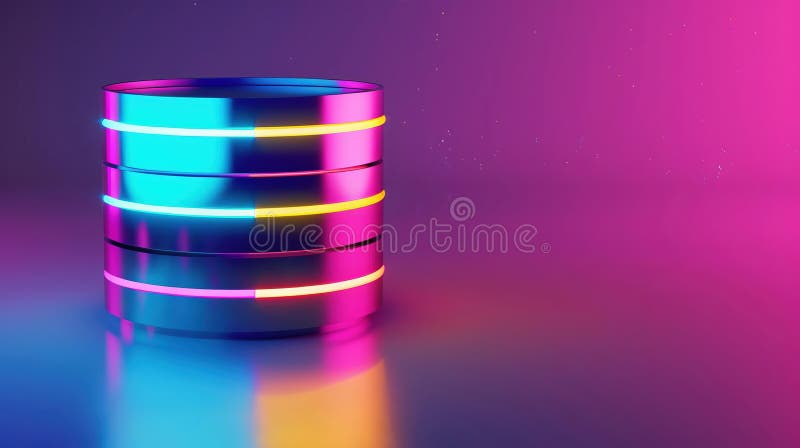 Illustration of a Database Management Icon in 3D with a Vibrant Color ...