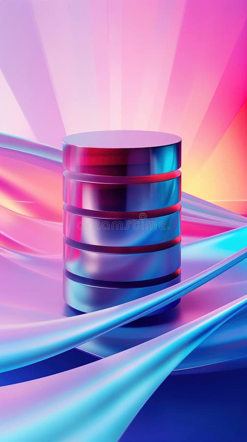 Illustration of a Database Management Icon in 3D with a Vibrant Color ...