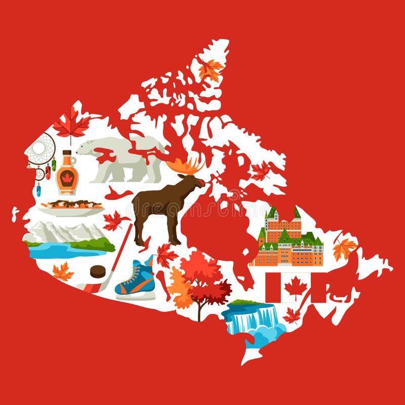 Illustration De Carte De Canada Illustration de Vecteur - Illustration ...