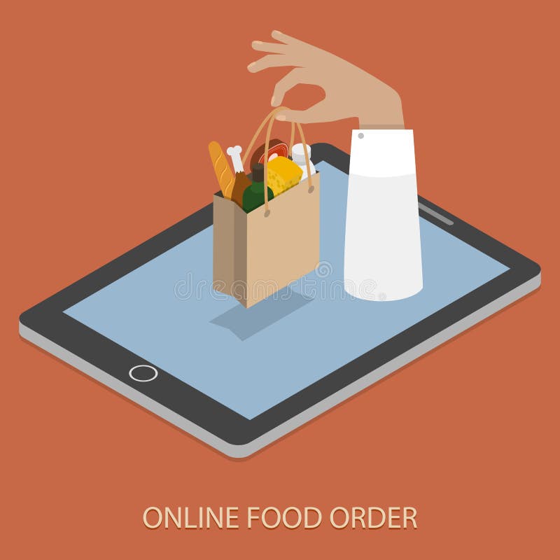 Illustration De Commande En Ligne De Concept De Foood Illustration de ...