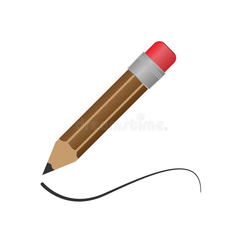 Illustration De Crayon Blanc De Vecteur De Crayon D'illustration De ...