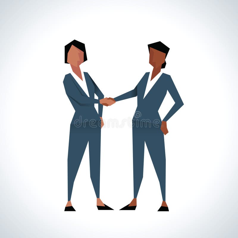 Illustration De Deux Femmes Daffaires Se Serrant La Main Illustration