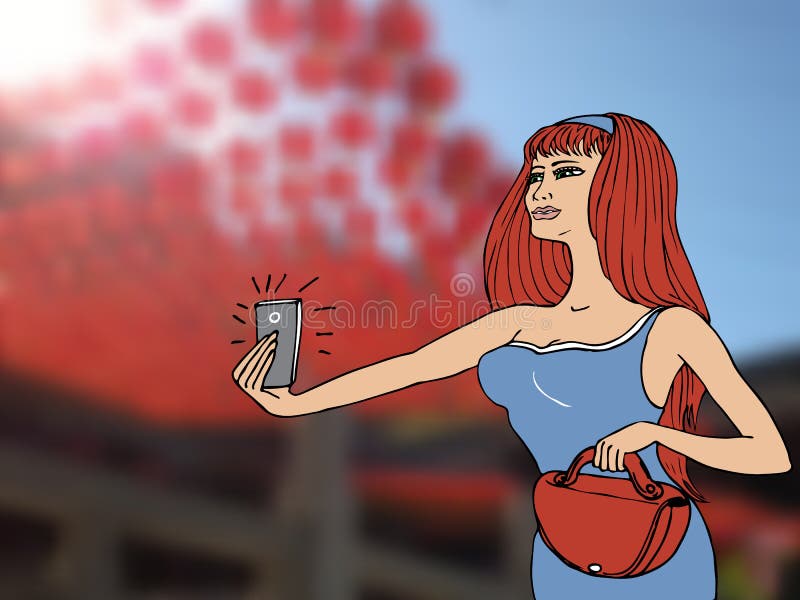 Illustration De Fille Avec Les Cheveux Rouges Illustration de Vecteur ...