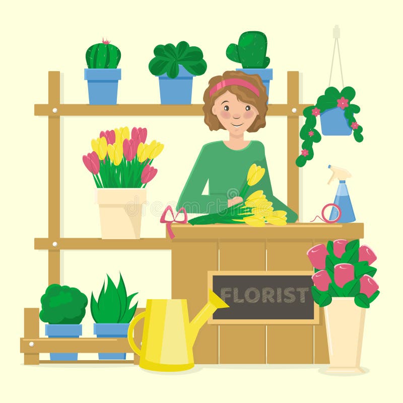 Fleuriste Stock Illustrations, Vecteurs, & Clipart – (19,797 Stock ...