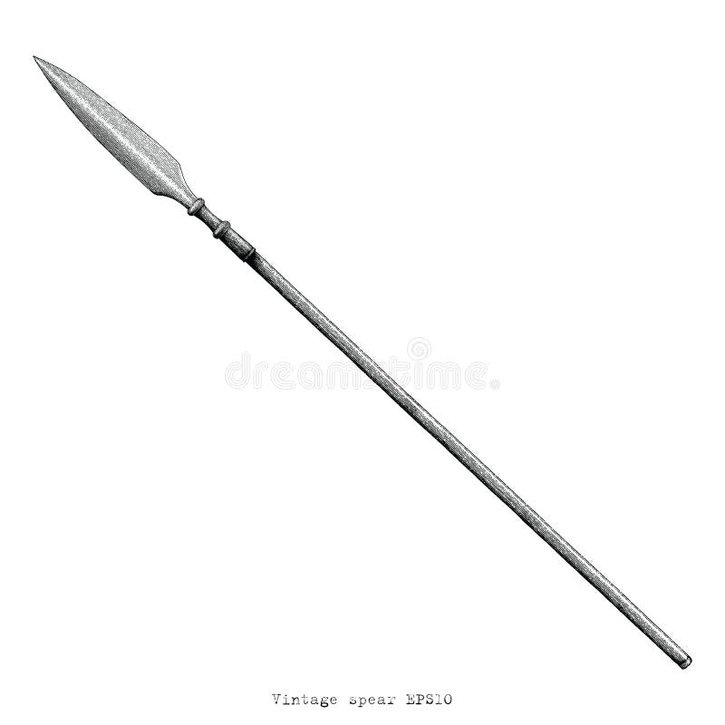 Illustration De Gravure De Dessin De Main De Lance De Vintage ...