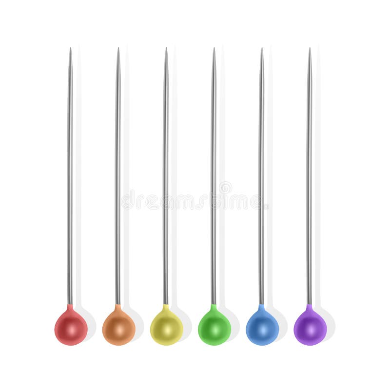 Illustration De La Collection Colorful Sewing Pins, Vector EPS 10 ...