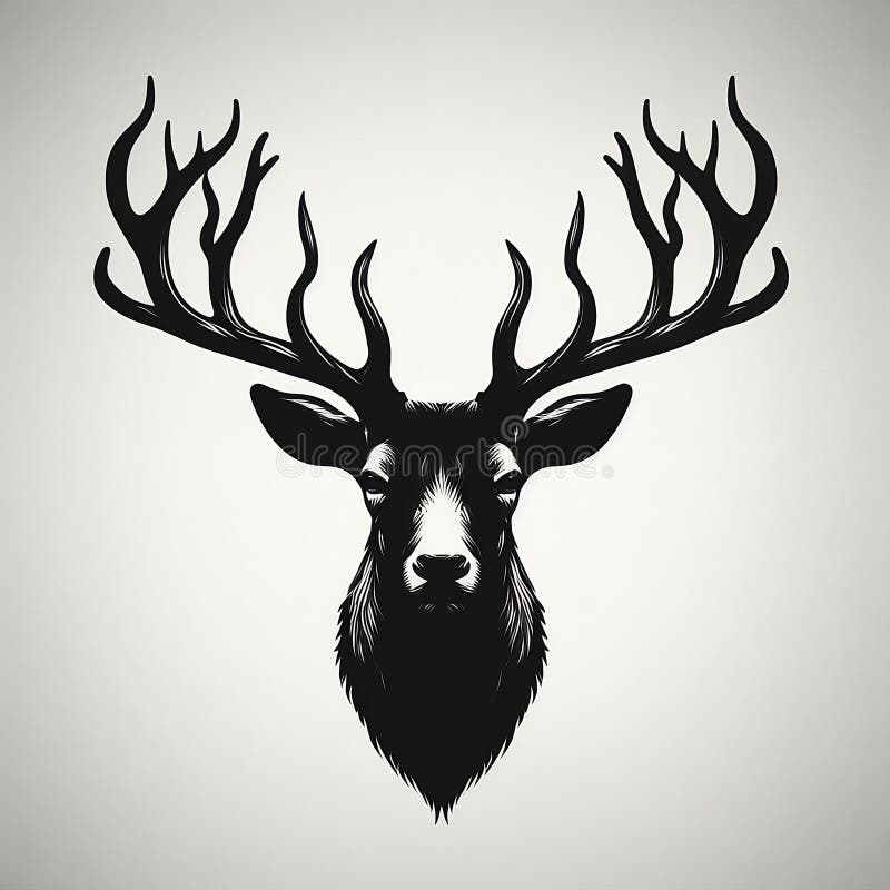 Illustration De La Tête D'un Renne Illustration Stock - Illustration du ...
