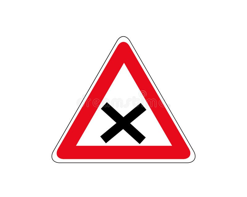 Poteau De Signalisation Dangereux D'intersection Illustration Stock ...