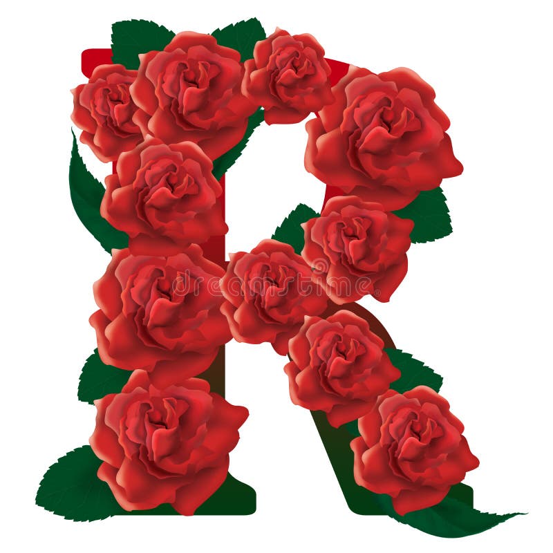 Illustration De Roses Rouges De La Lettre R Image stock - Illustration ...