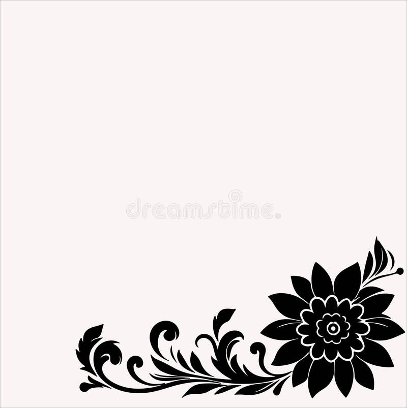 Illustration De Silhouette D'angle Floral Sur Fond Blanc Illustration ...