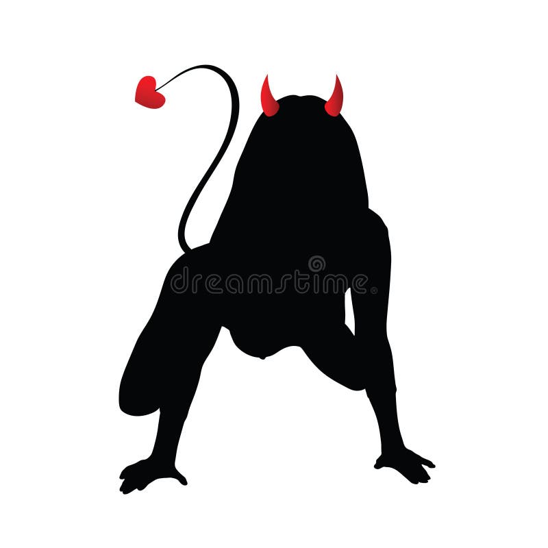 Illustration De Silhouette De Diable De Fille Illustration de Vecteur ...