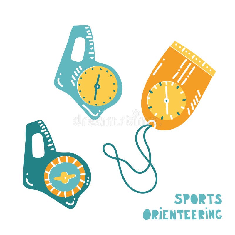 Ensemble De Symboles De Course D'orientation De Sports Plat ...