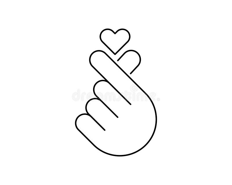 Illustration De Vecteur Coeur Coréen De Main De Symbole Un Message De