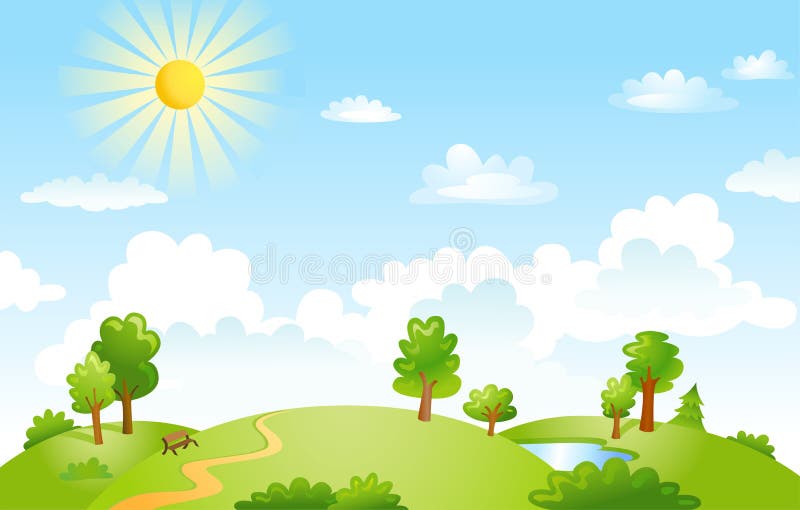 Illustration De Vecteur De Beau Paysage Illustration Stock ...