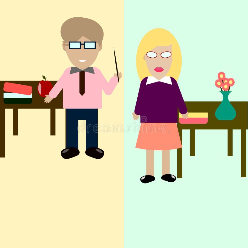 Illustration De Vecteur De Deux Professeurs Illustration de Vecteur ...