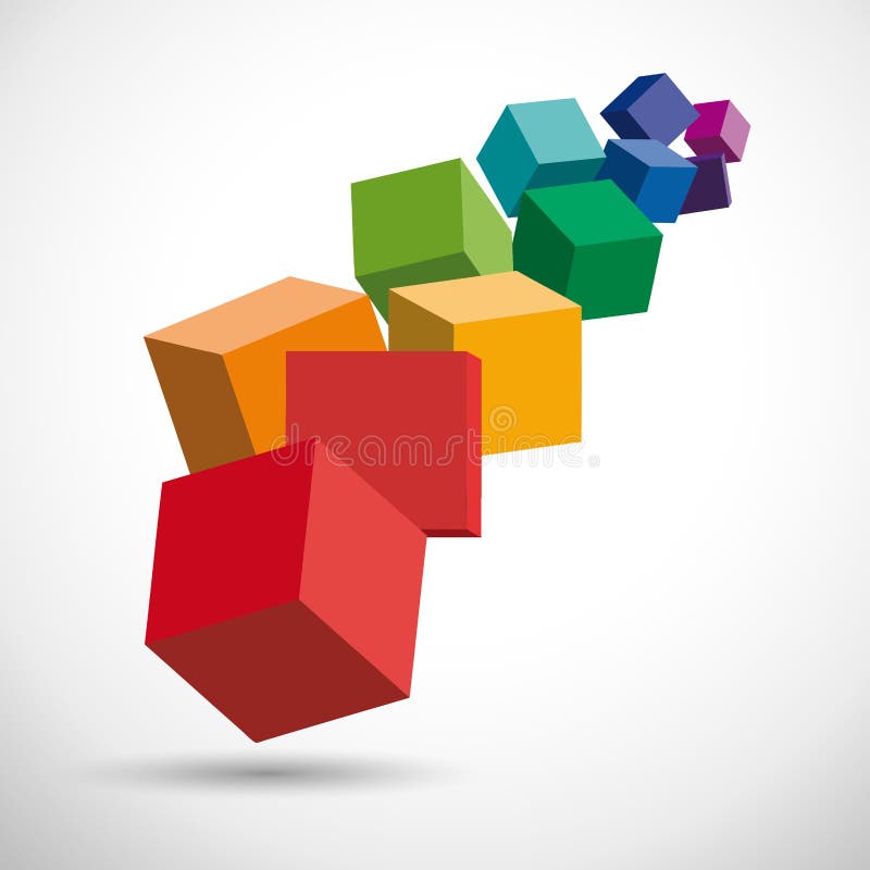Illustration De Vecteur Des Cubes 3d Illustration Stock - Illustration ...