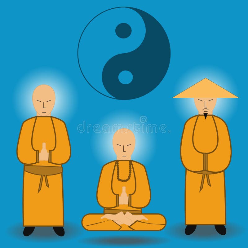 Illustration De Vecteur Des Moines Chinois De Shaolin Illustration de ...