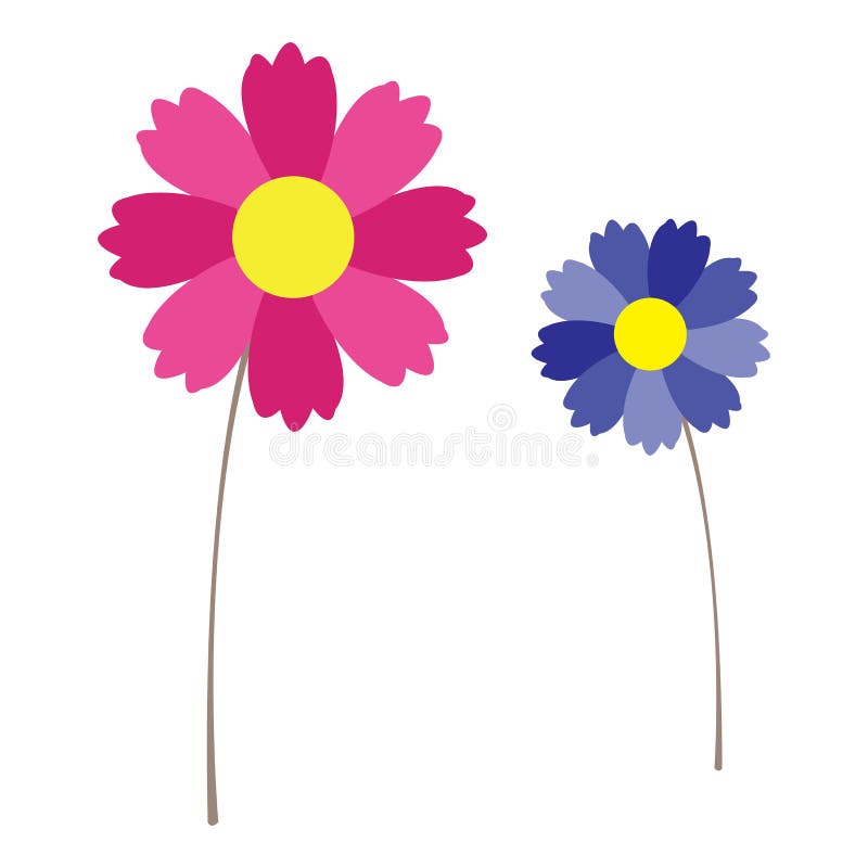 Illustration De Vecteur De Deux Fleurs Simples Illustration de Vecteur ...