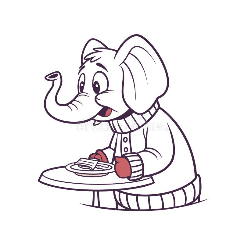 Illustration of Dead Elephant Dining Stock Illustration - Illustration ...