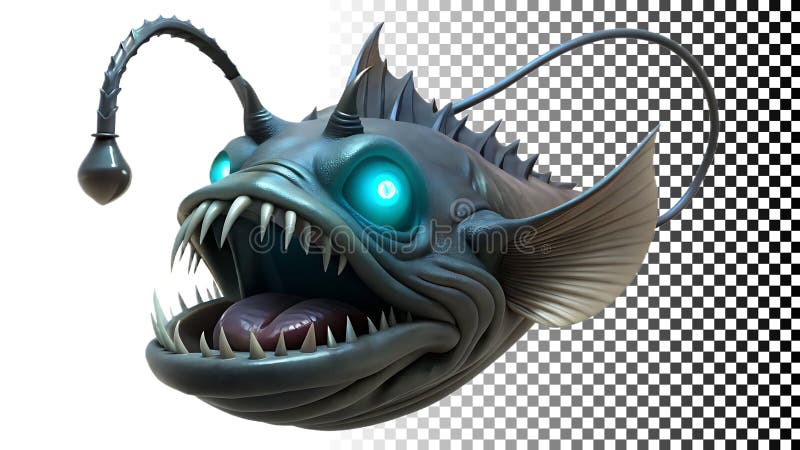 Deep Sea Angler Fish Creature, Marine Biology Underwater Animal Png ...