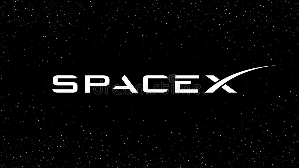 Illustration of Deep Space and Spacex Logo Over it Editorial ...