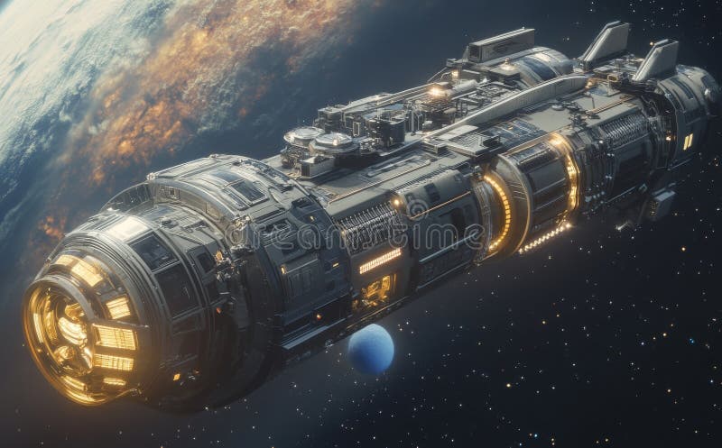 Illustration of a Deep Space Space Station in 3D. NASA Provided Parts ...