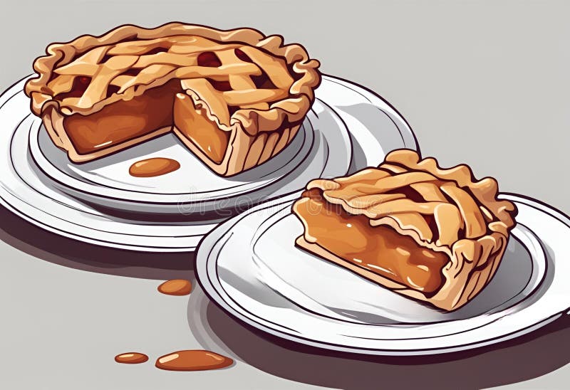 Illustration of Delicious Caramel Apple Pie with a Lattice Crust, AI ...