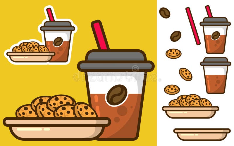 Illustration of Delicious Cookies and Coffee Cup Stock Vector ...