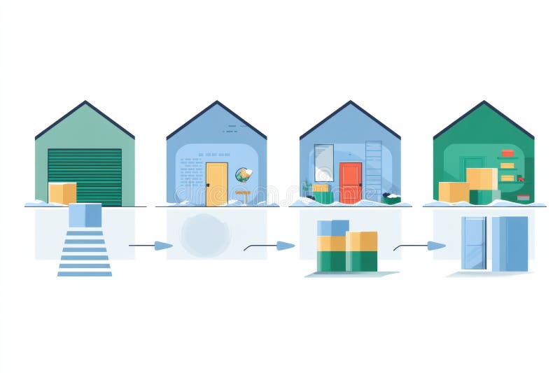 Delivery Progress Animation Showing Movement from Warehouse To Home in ...