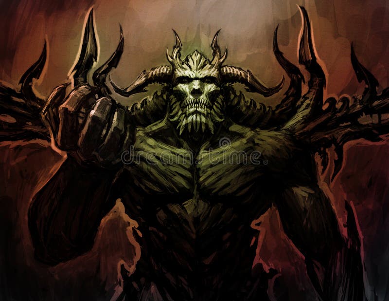 Illustration of a Demon, Devil. Master of Hell. Sketch Concept. Image ...