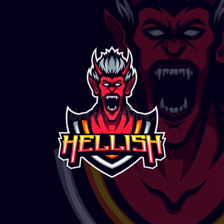 Illustration of Demon Hellish Mascot Stock Vector - Illustration of ...