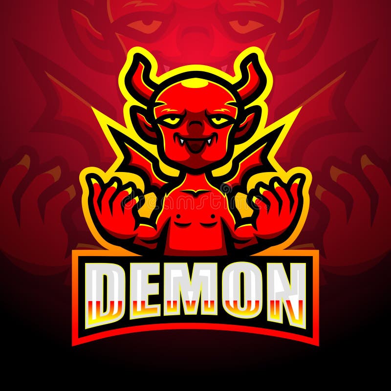 Demon Mascot Esport Logo Design Stock Vector - Illustration of horn ...