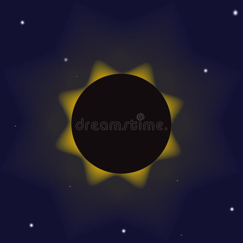 Illustration with a Demonstration of a Total Eclipse of the Sun Stock ...