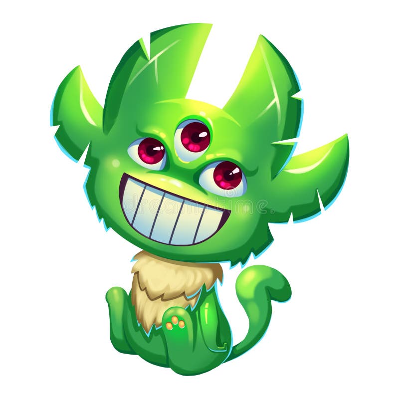 Illustration: Den Fantastiska Forest Green Skin Monster Boy På Vit ... Illustration: Den Fantastiska Forest Green Skin Monster Boy På Vit ...