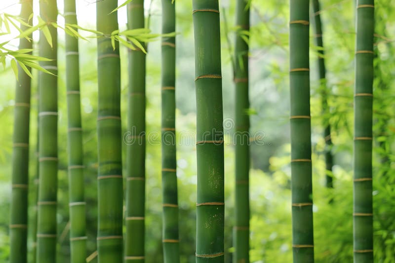 Illustration of Dense Bamboo Forest with Multiple Green Thickets of ...