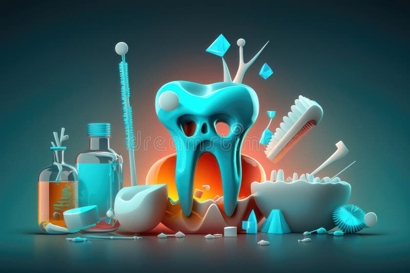 Illustration of a Dental Concept. AI Generation Stock Illustration ...