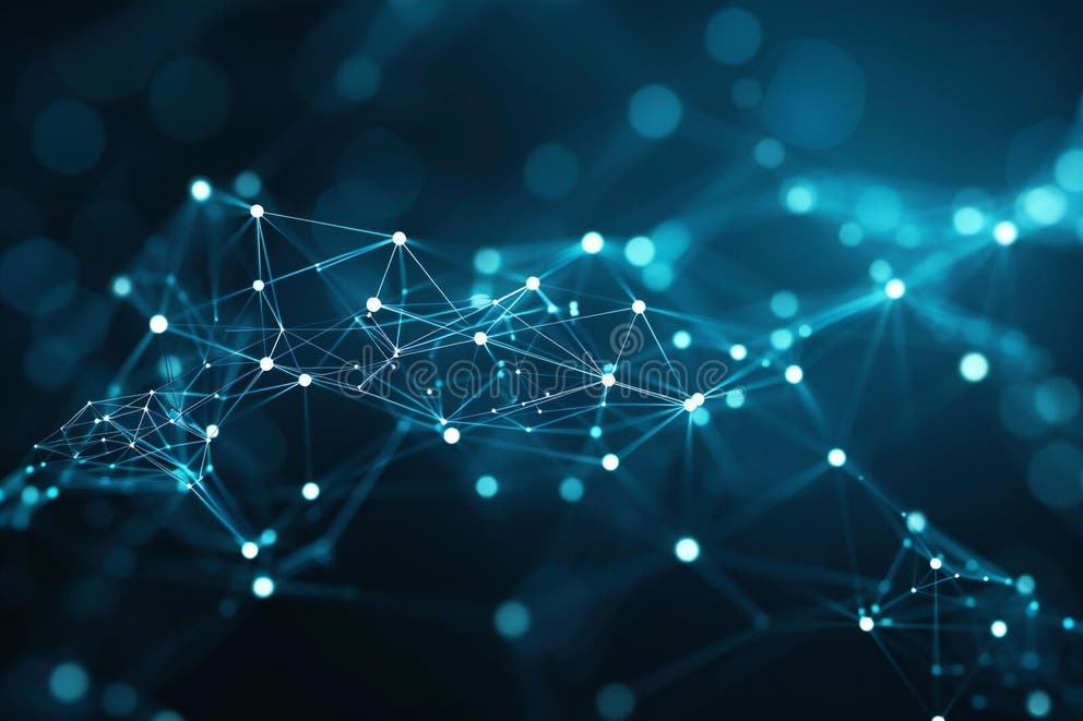 Depicting a Abstract Digital Background with Interconnected Dots and ...